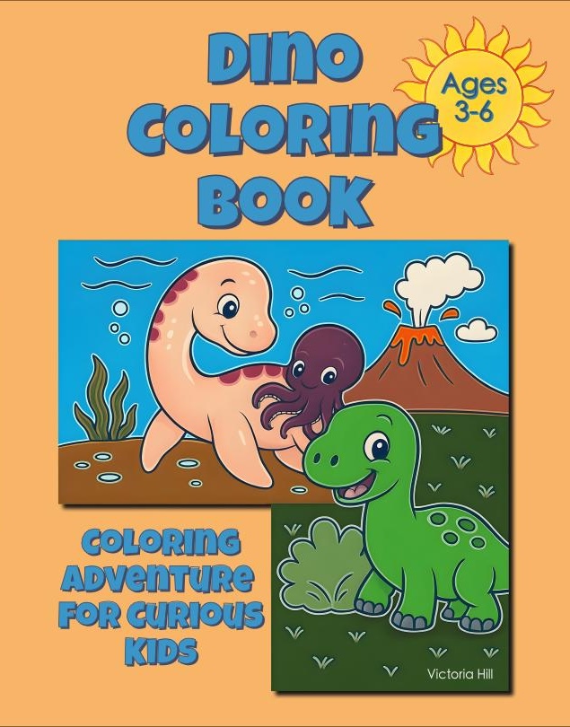 Dino Coloring Book: Coloring Adventure for Curious Kids – Artistic ...